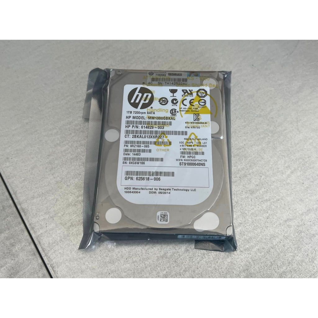 hdd sata 1tb 7.2k hp ฮาร์ดดิสซาต้าสำหรับเซิฟเวอร์มือสองพร้อมใช้งาน ...