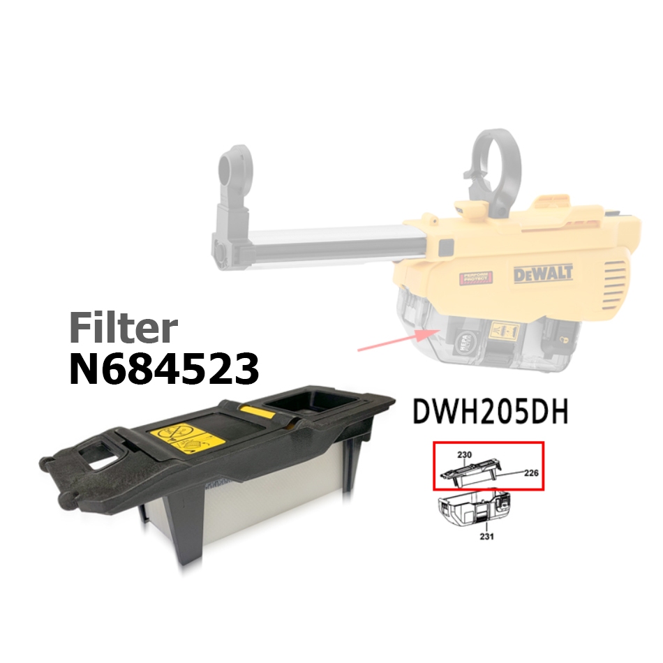 DeWALT ใส่กรอง N684523 สำหรับ DWH205DH | Shopee Thailand