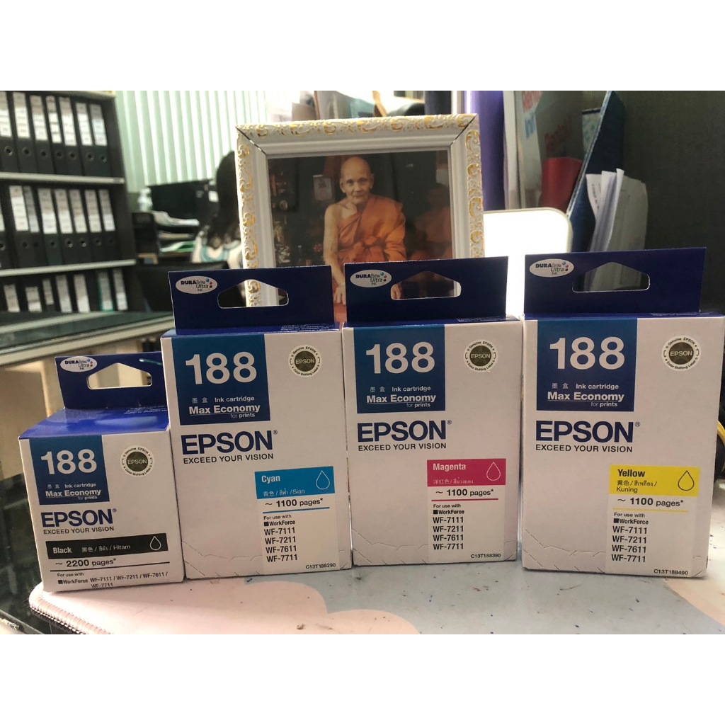Epson T188 BK,C,M,Y สำหรับรุ่น Epson WF-7111/WF-7711 / WF-7611 / WF ...