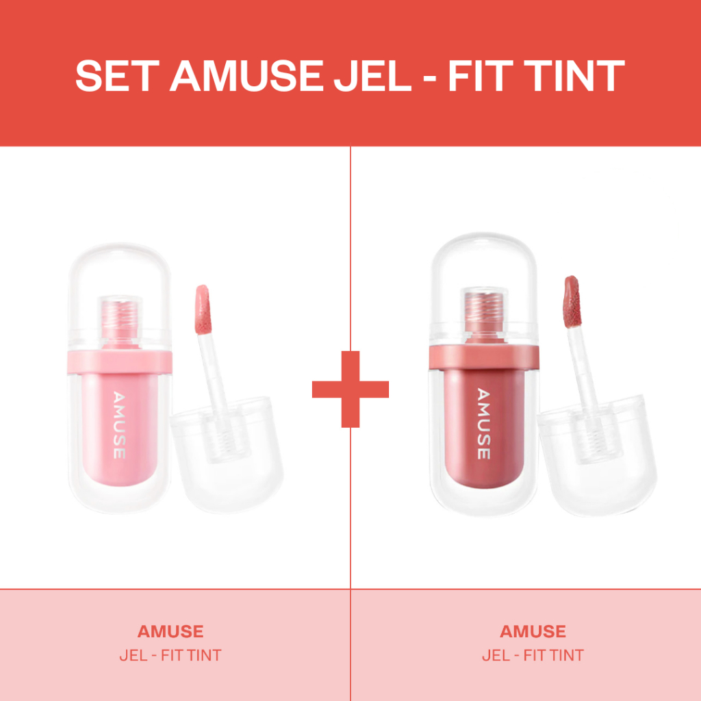 AMUSE Jel-Fit lip tint (2 แท่ง) เลือกสีได้ ลิปทินต์ ติดทน เนื้อฉ่ำ พร้อมส่ง | Shopee Thailand