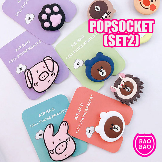 เซต2 POPSOCKET ที่ติดหลังมือถือ ที่ติดหลังโทรศัพท์ แหวนติดโทรศัพท์ GRIPTOK ลายการ์ตูน ราคาถูก by ...
