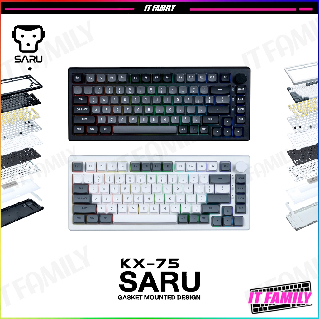 คีย์บอร์ดเกมมิ่ง SARU รุ่น KX-75 Wireless Mechanical Keyboard(EN ...