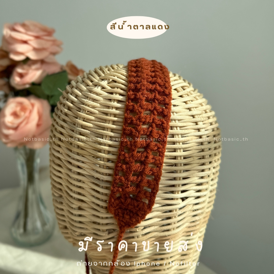 NOTBASIC - (พร้อมส่ง ไม่ต้องรอถัก) คาดผมถักโครเชต์ ที่คาดผมไหมพรม คาดผมHandmade (คาดผมสีล้วน-V.2 ...