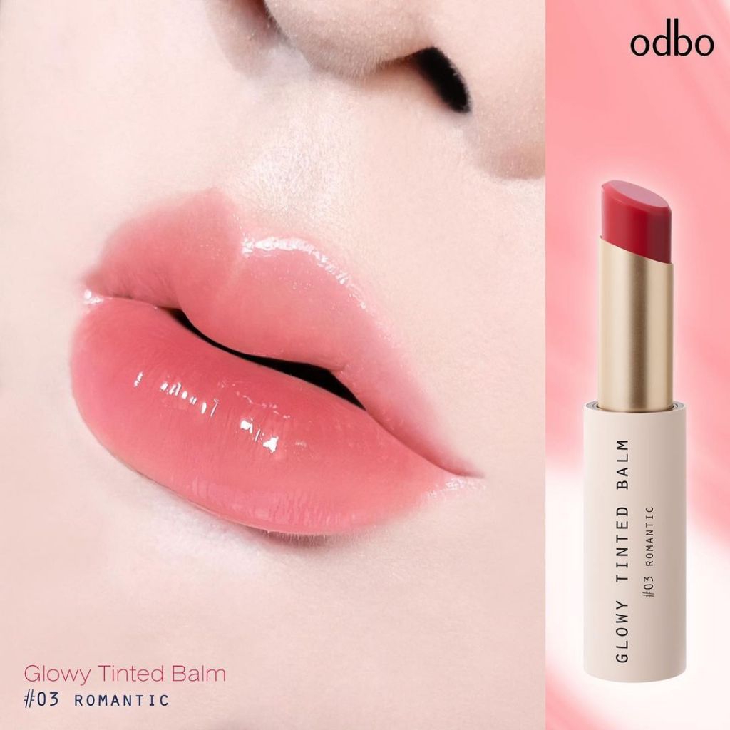 ถูก/แท้/มีไลฟ์ ลิป ODBO Glowy Tinted Balm บาล์ม ลิปบาล์ม ลิปมัน บำรุงปาก เนียนนุ่ม ชุ่มชื้น ฉ่ำโ ...
