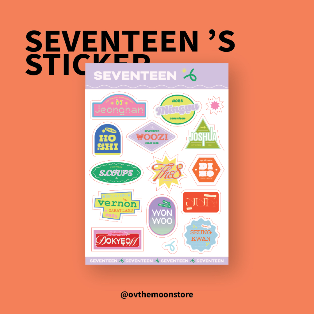 SEVENTEEN's Sticker สติ๊กเกอร์เซเว่นทีน size A6 die-cut | Shopee Thailand