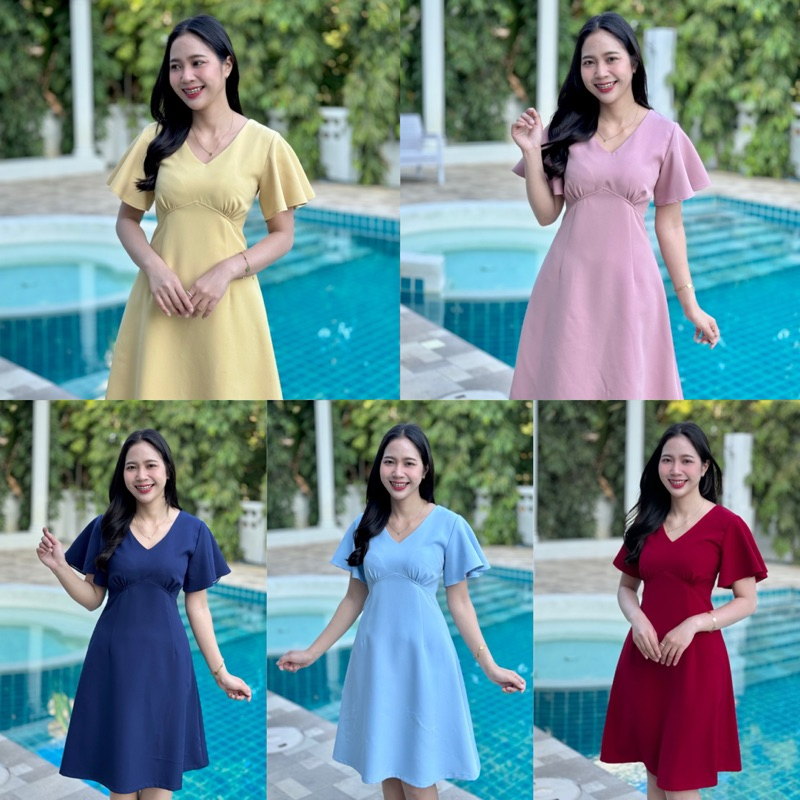 เดรสคริสต์มาส เดรสออกงาน เรียบหรูดูดี ใส่ทำงาน ใส่เที่ยวได้ by Raphee | Shopee Thailand