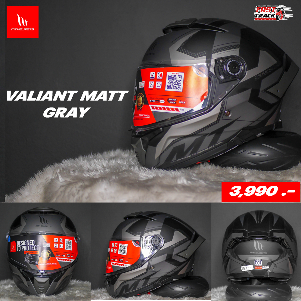 MT HELMET หมวกกันน็อคเต็มใบเเว่นสองชั้นสายรัดคาง DD RING รุ่น THUNDER 4 ...