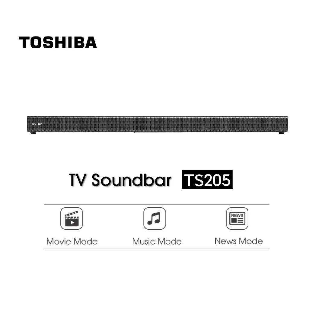 Toshiba Soundbar 2ch 60w DTS decoder TS205 | Shopee Thailand