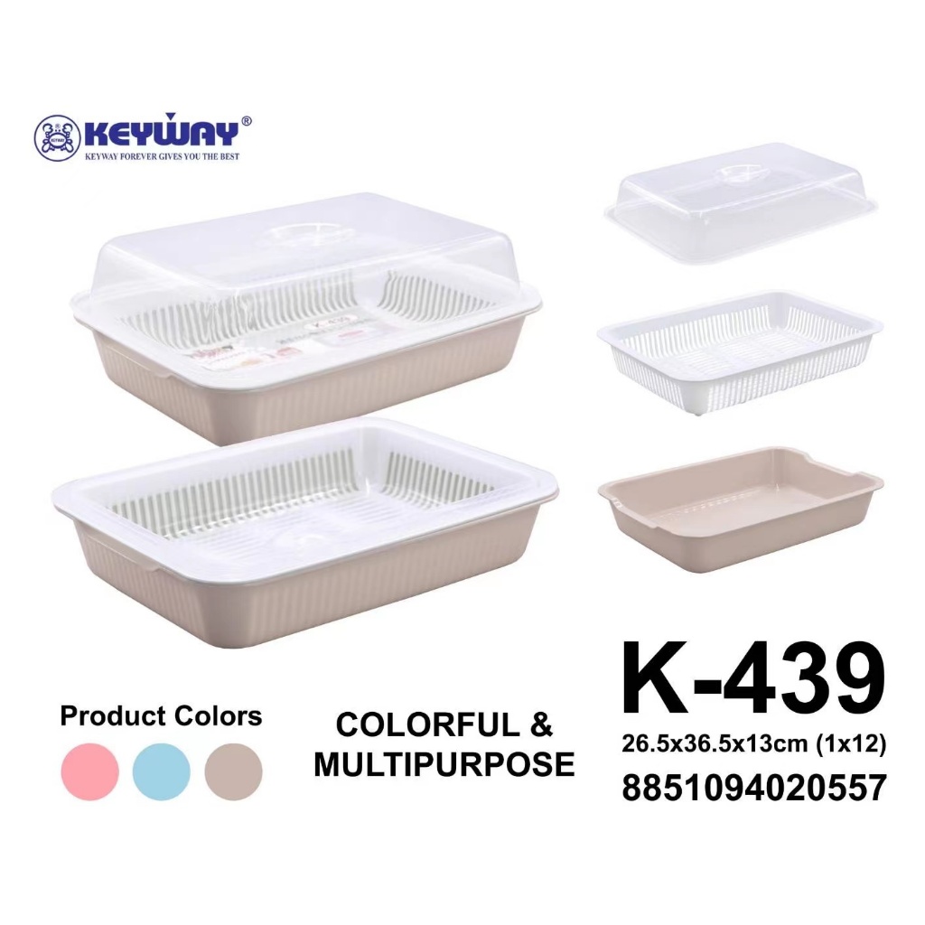 ชุดคว่ำแก้วพร้อมฝาครอบและตะแกรงรอง K-439 ขนาด (กว้างxยาวxสูง) KEYWAY | Shopee Thailand