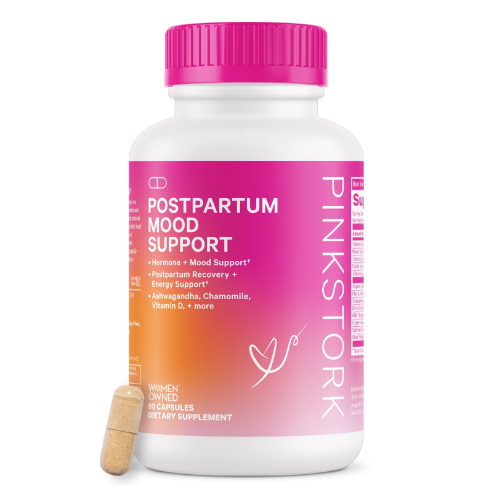 PinkStork Postpartum mood support 60 Capsules ลดความเครียดสะสม ของแม่ ...