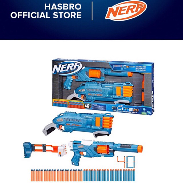 NERF ELITE 2.0 DOUBLE DEFENSE PACK ปืนของเล่นกระสุนยาง NERF | Shopee ...