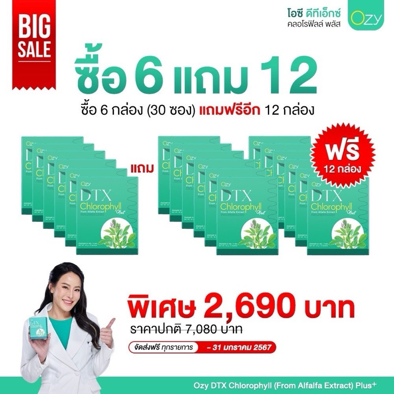 Ozy DTX Chlorophyll Plus โอซี ดีทีเอ็กซ์ คลอโรฟิลล์ | Shopee Thailand
