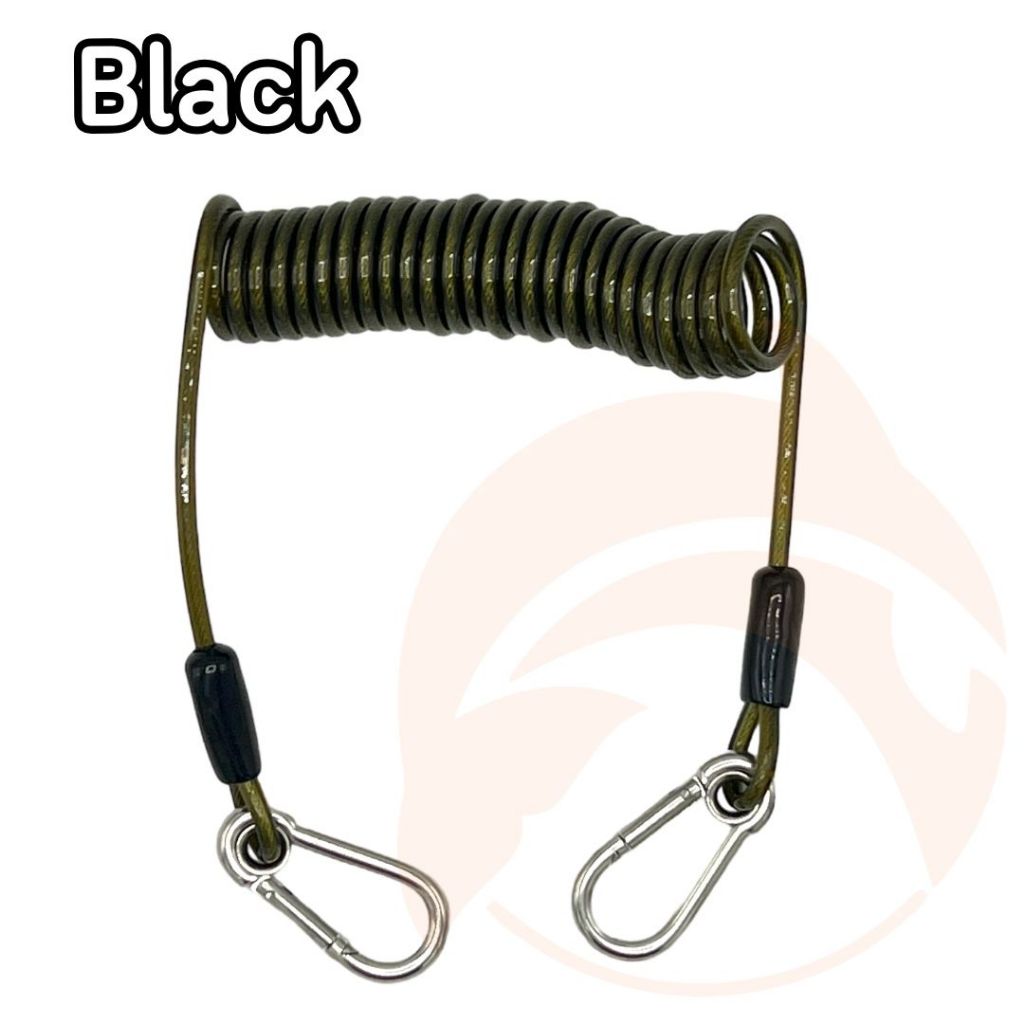 Coil spring lanyard with clips สายยืดยึดอุปกรณ์ดำน้ำ กล้องถ่ายรูปขนาด ...