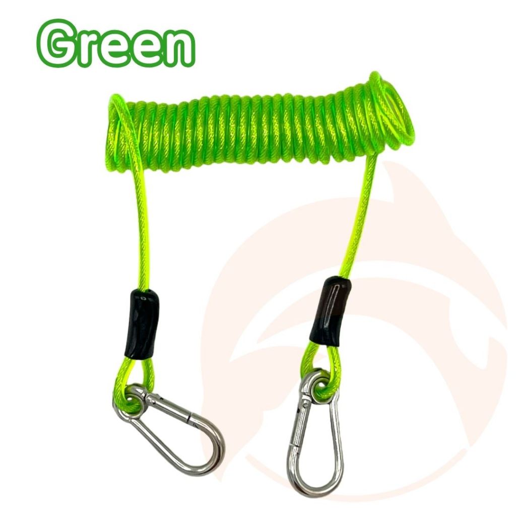 Coil spring lanyard with clips สายยืดยึดอุปกรณ์ดำน้ำ กล้องถ่ายรูปขนาด ...