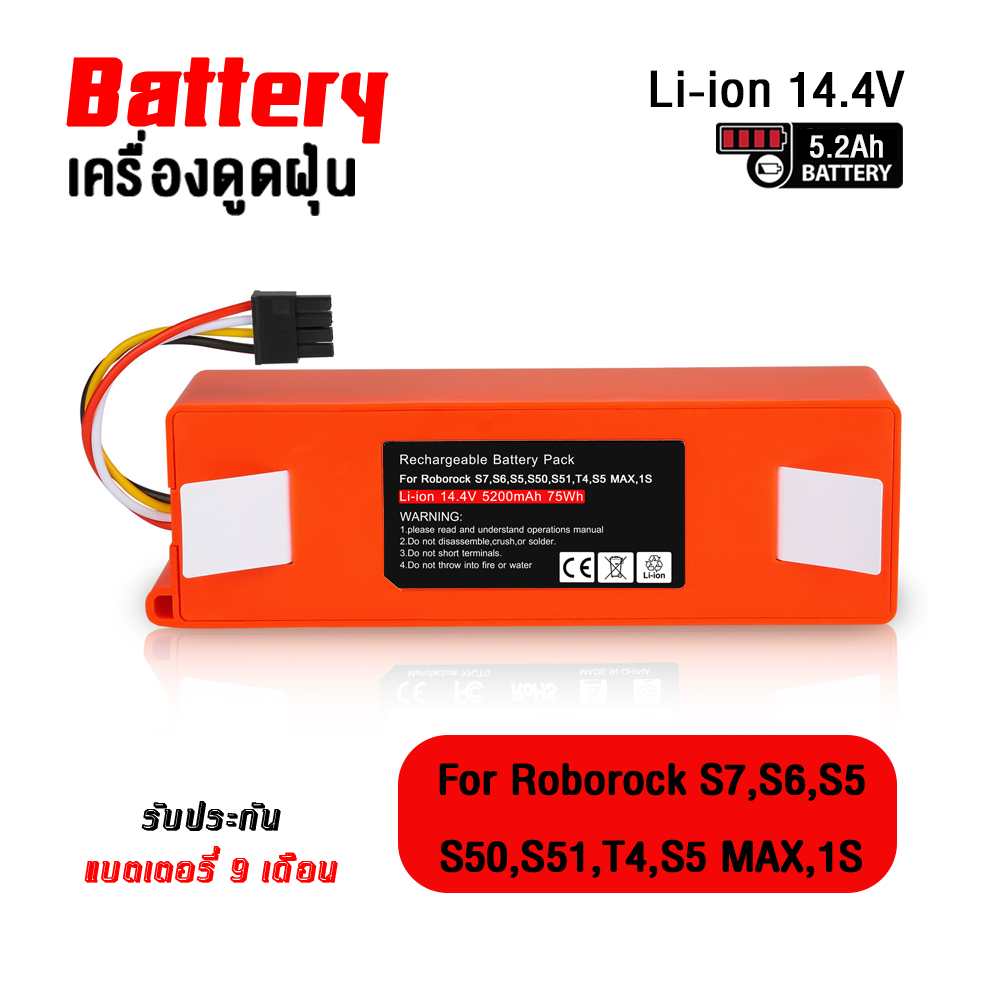 แบตเตอรี่เครื่องดูดฝุ่นใช้ร่วมกับ Xiaomi Roborock Repalcement Battery ...