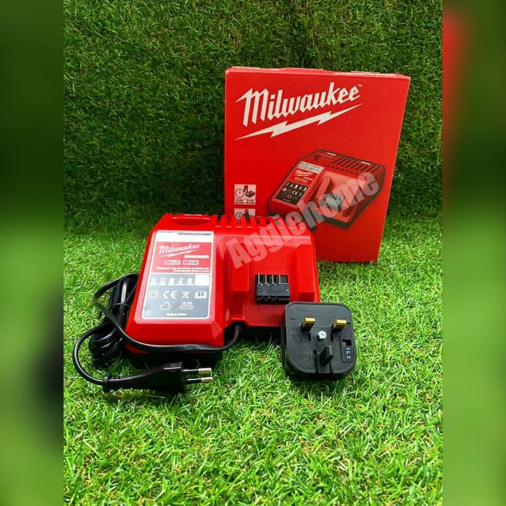MILWAUKEE แท่นชาร์จแบตเตอรี่ รุ่น M12 18C 12V/18V 90วัตต์ ไฟ LED แจ้งบอกสถานะการชาร์จ แท่นชาร์จ ...