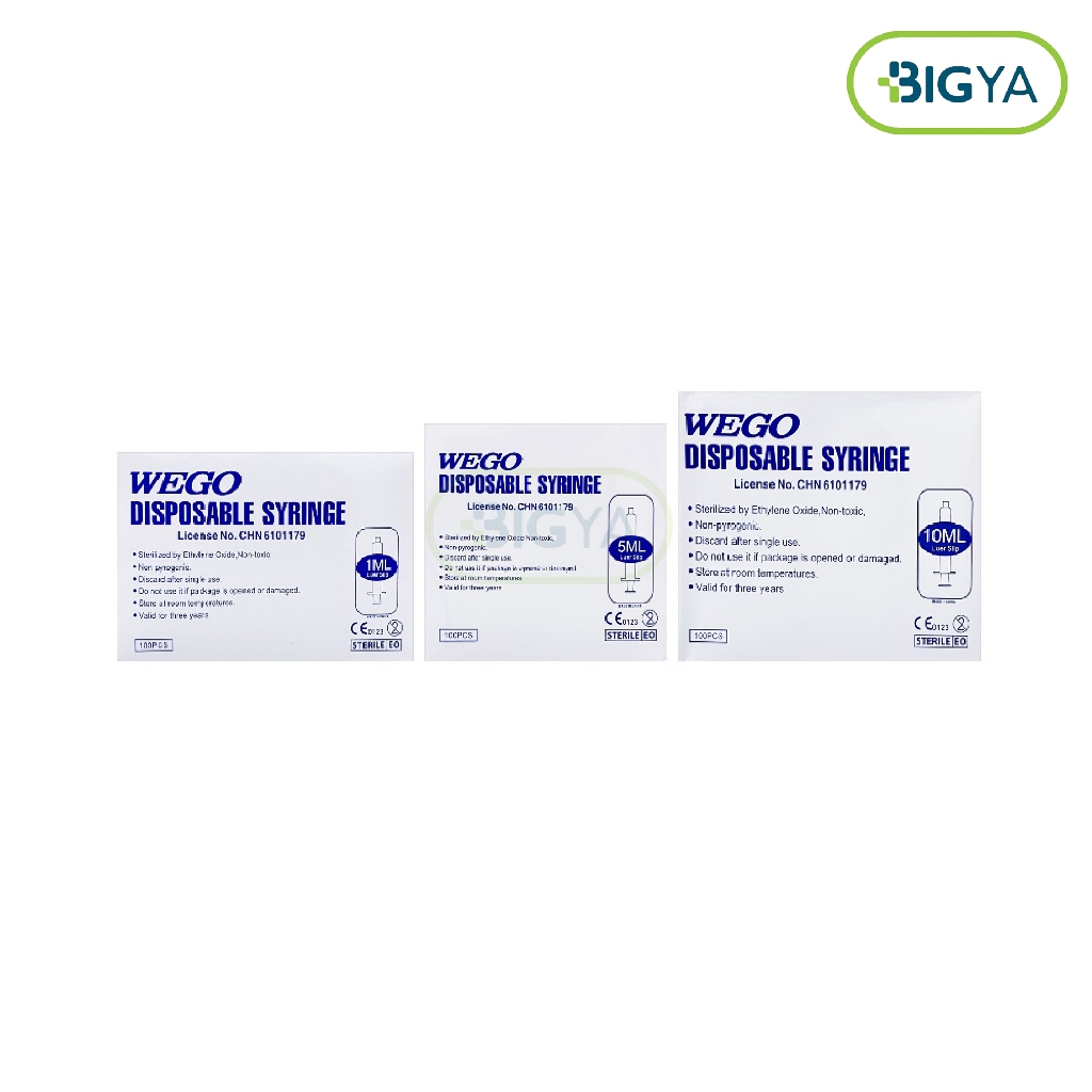 Wego Disposable Syringe (Luer Slip) ไซริงค์ แบบใช้ครั้งเดียว (หัวฉีดตรง ...