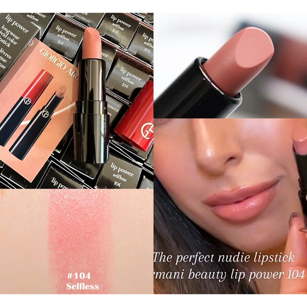 GIORGIO ARMANI Lip Power Longwear Vivid Color Lipstick 1.4 g. สี 104 ...