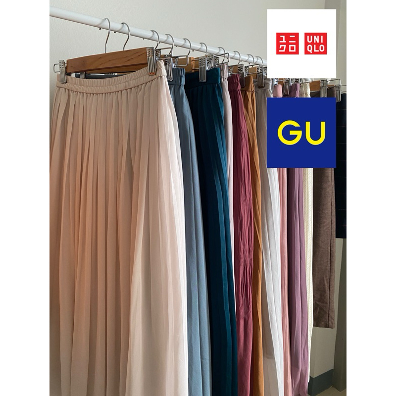 กระโปรงพลีท มือสอง Gu uniqlo | Shopee Thailand
