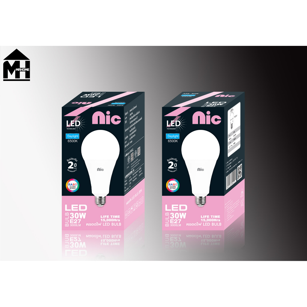 หลอดไฟ LED Nic 5W 7W 9W 12W 20W 25W 30W 40W | Shopee Thailand