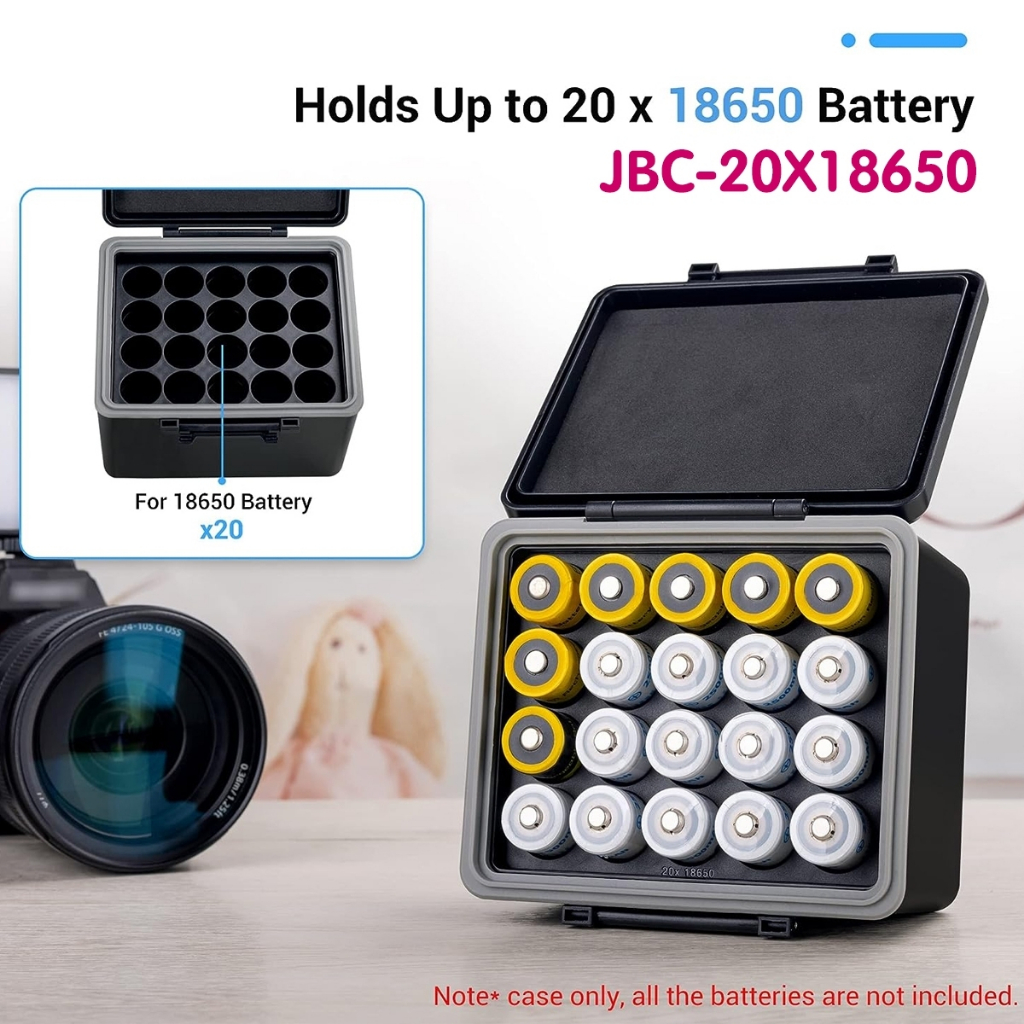 JJC JBC-20x18650 กล่องเก็บแบตเตอรี่ความจุสูง 18650x20 ก้อน (กล่องใส่ถ่าน) | Shopee Thailand
