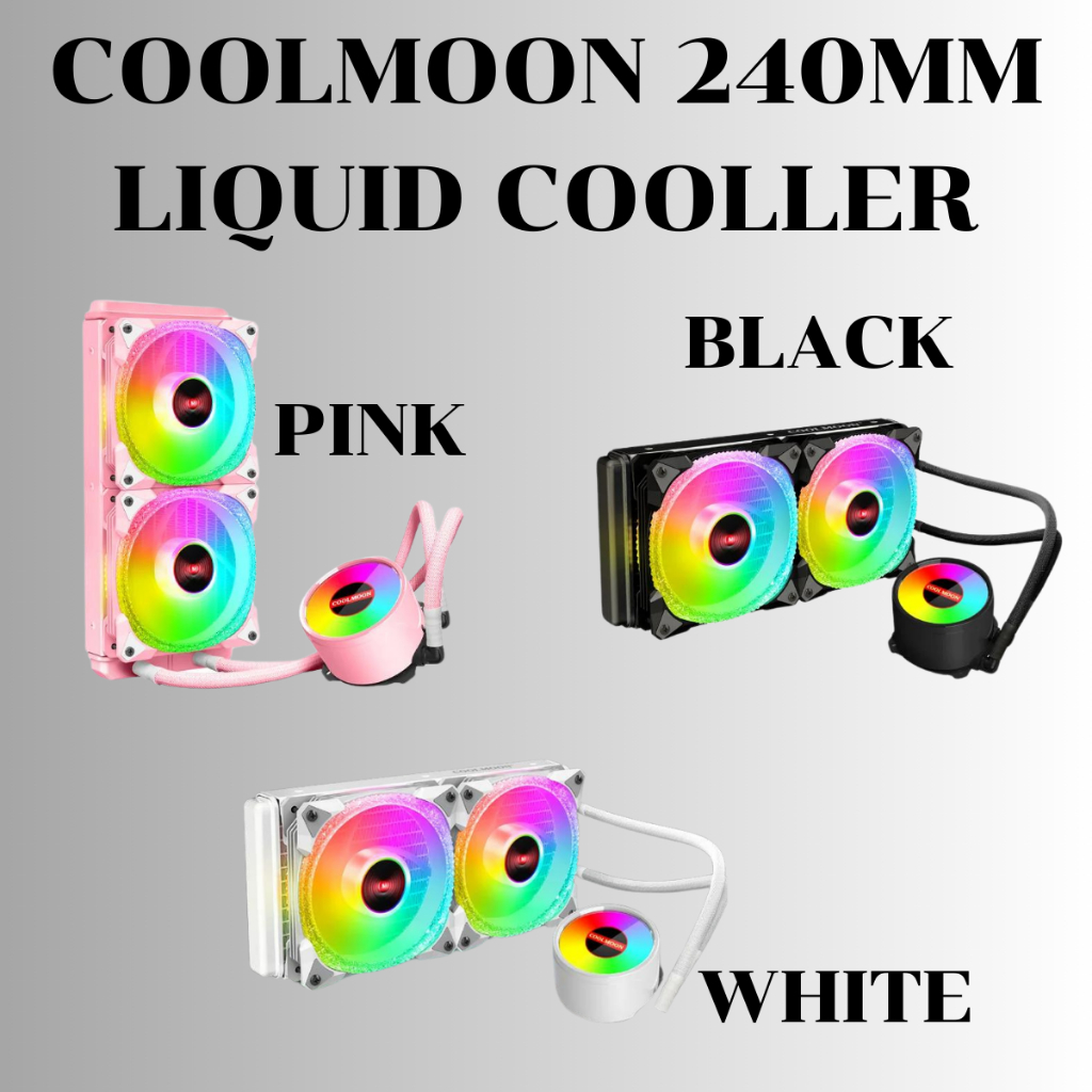ชุดน้ำปิด 2 ตอน COOLMOON 240MM LIQUID CPU COOLLER พัดลมระบายความร้อน ...