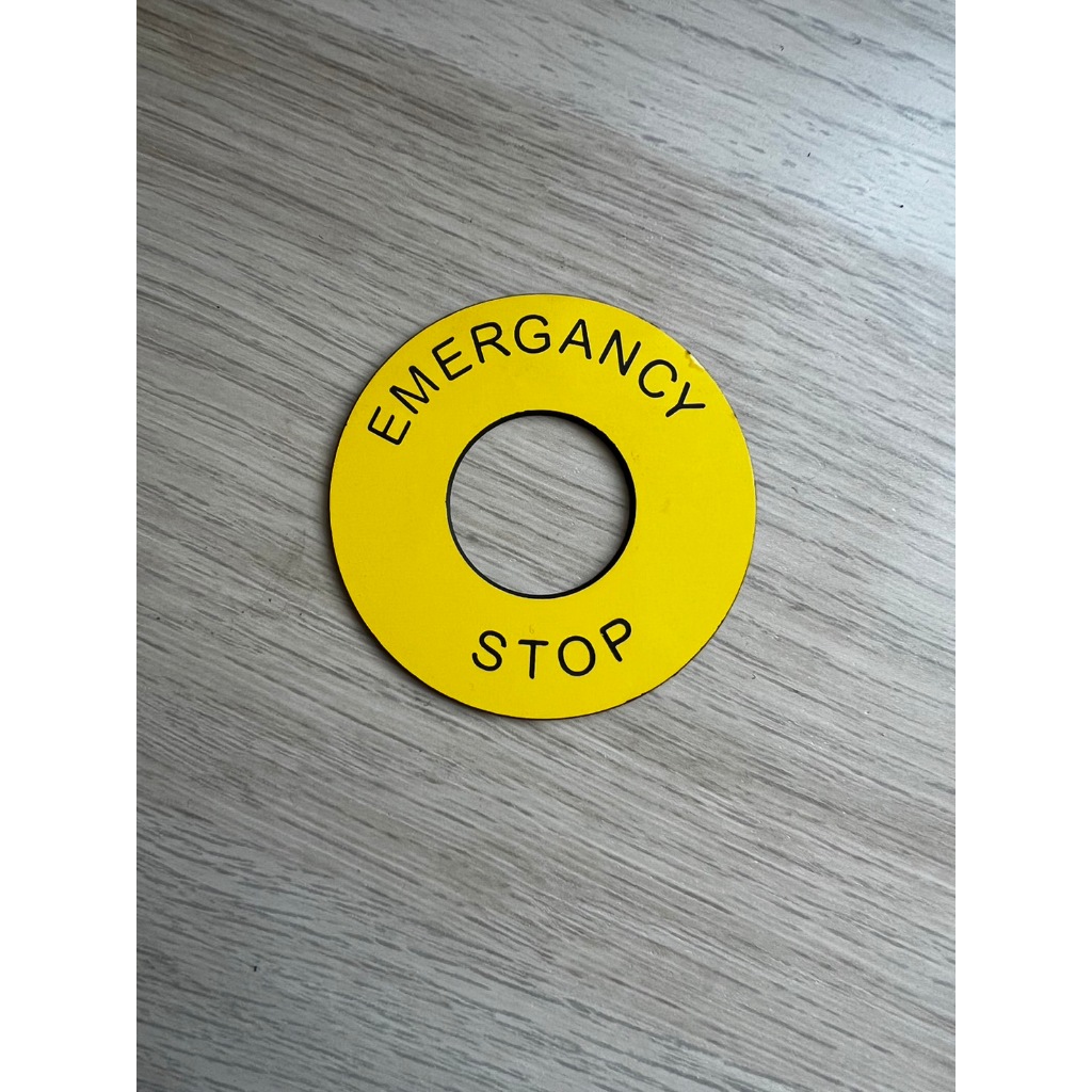 ป้าย Emergency Switch อีเมอเจนซี่ 22มิล เนมเพลท ฉุกเฉิน Emergency stop ...
