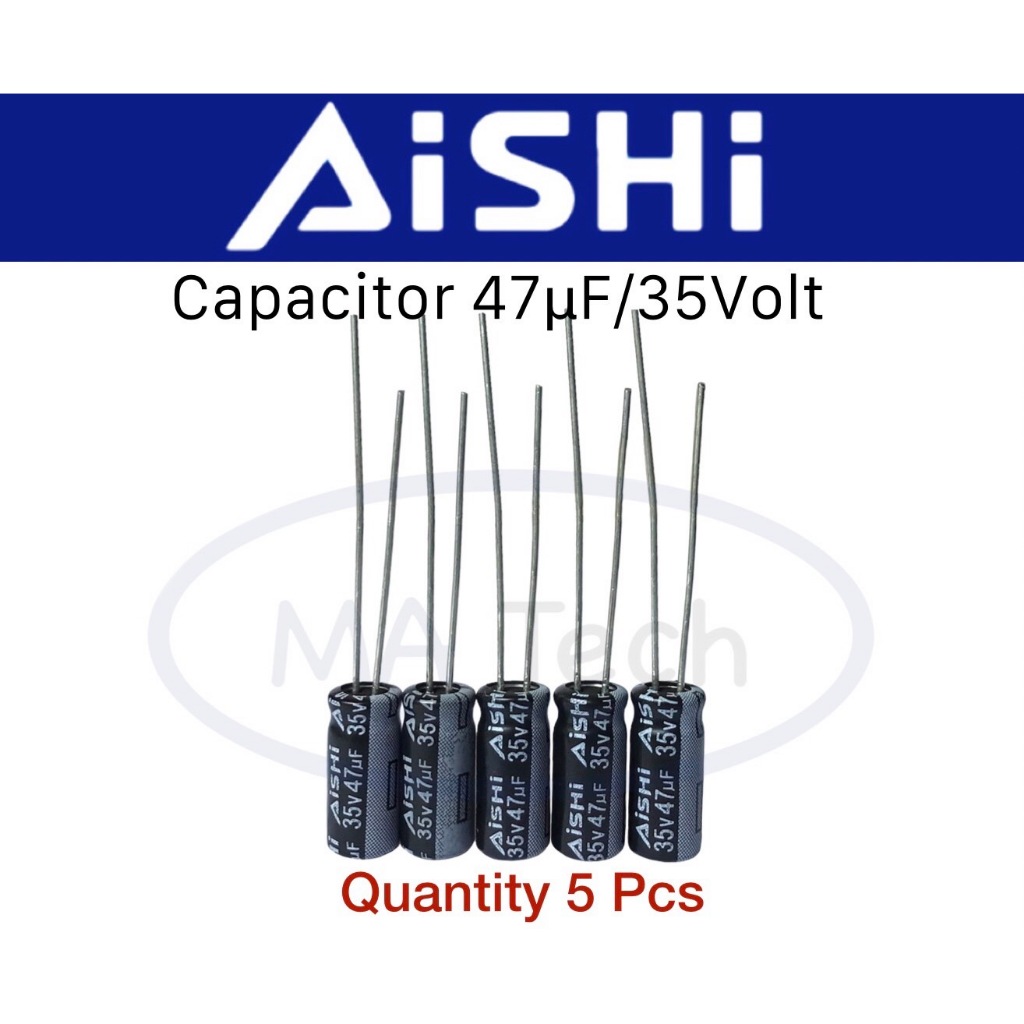 35v 47uf คาปาซิเตอร์ 47uf 35v Capacitor 47uf35v ขนาด 5x11.0mm 1 ชุด มี ...