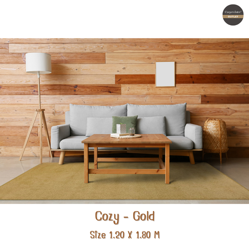 Carpets Inter พรมรุ่น Cozy-Gold พรมโมเดิร์น ขนนุ่ม สีทอง พรมแต่งห้อง พรมห้องรับแขก พรม Living ...