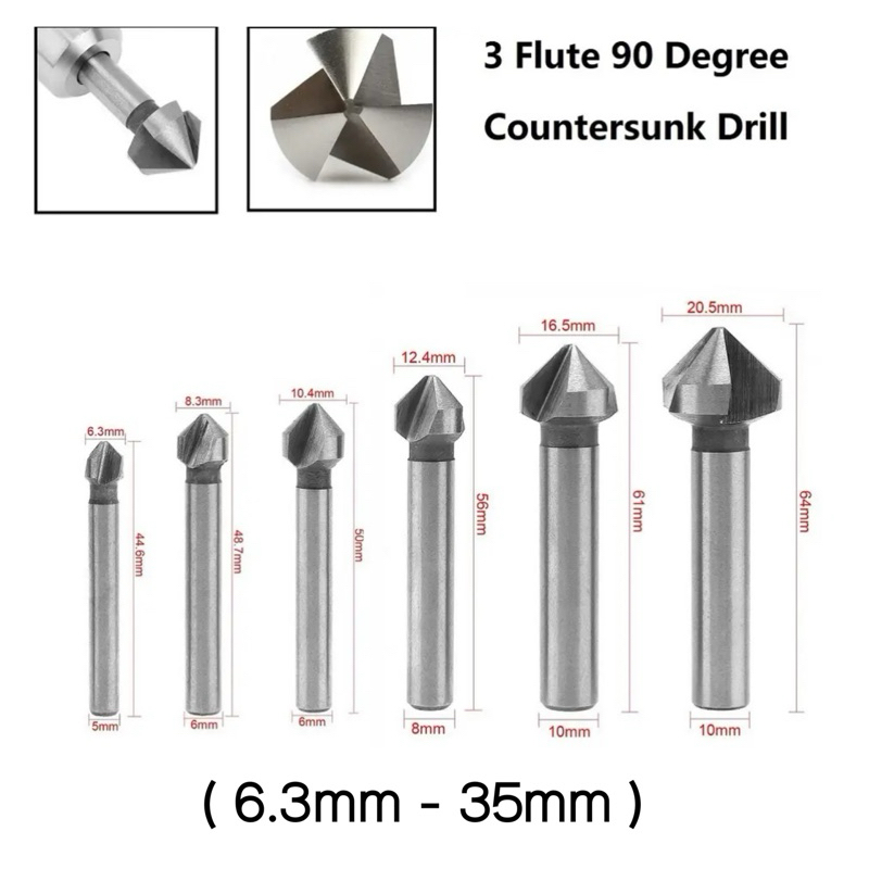 ดอกลบคม 90องศา HSS (6.3-35mm) ดอกแชมเฟอร์ | Shopee Thailand