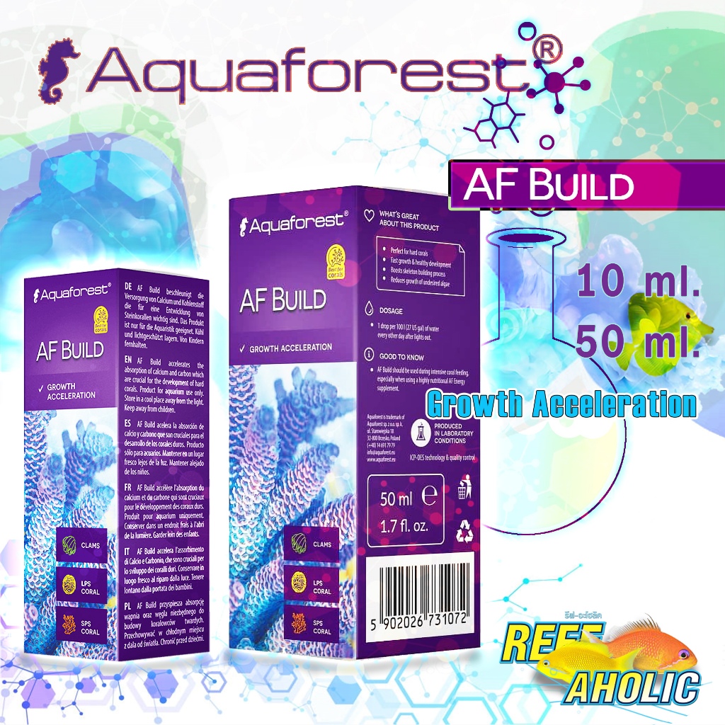 Reef-aholic AF Build 10 ML - 50 ML ช่วยให้การดูดซึมสารอาหารของปะการังมีประสิทธิภาพมากยิ่งขึ้น ...