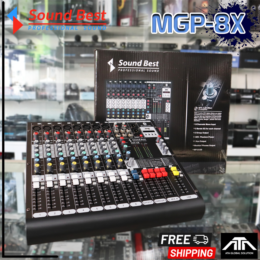 SoundBest MGP-8X MIXER มิก มิกเซอร์ ซาวเบส เอ็มจีพี 8 ออดิโออินเตอร์เฟส อุปกรณ์ปรับแต่งเสียง ...