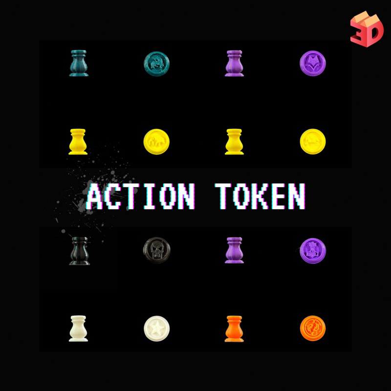 Action Token ตัวเดินเกมกระดาน บอร์ดเกม หมากเดินสำหรับเล่นเกมกระดาน ...