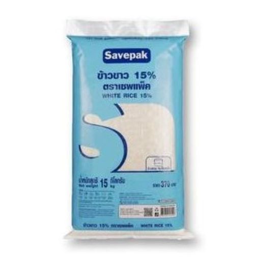 เชพแพ็ค ข้าวขาว 15% 15กิโลกรัมต่อถุง ข้าวสาร ข้าวเสาไห้++Savepack Rice ...