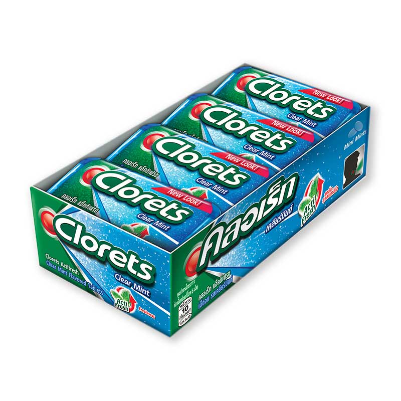 คลอเร็ท แอ็คติเฟรช เม็ดอม รสเคลียร์มินต์ แพ็ค 12 กล่องClorets Candy ...