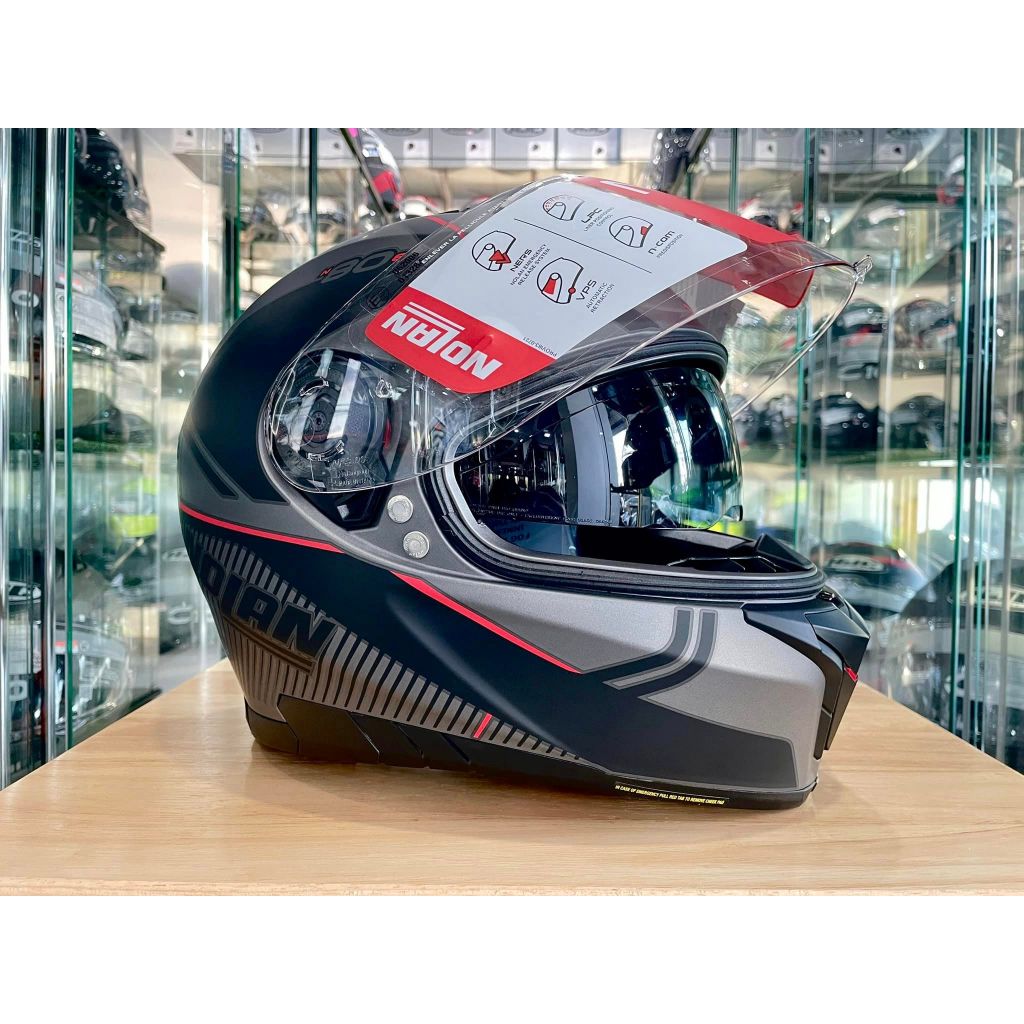 Nolan N80-8 Astute Flat Lava Red (24) หมวกกันน็อค sport touring มีแว่น2 ...