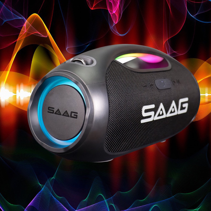 (ES244A) SPEAKER BLUETOOTH RGB (ลำโพงบลูทูธ) SAAG STORM กันน้ำ 5400mAH 60W มีให้เลือกรุ่น ...