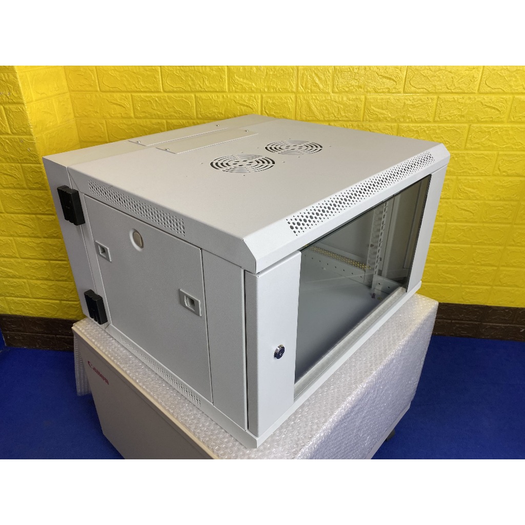 ตู้แร็คติดผนัง 19" Rack 6U Double ประตูหน้ากระจก แถมพัดลม 2 ตัว ...