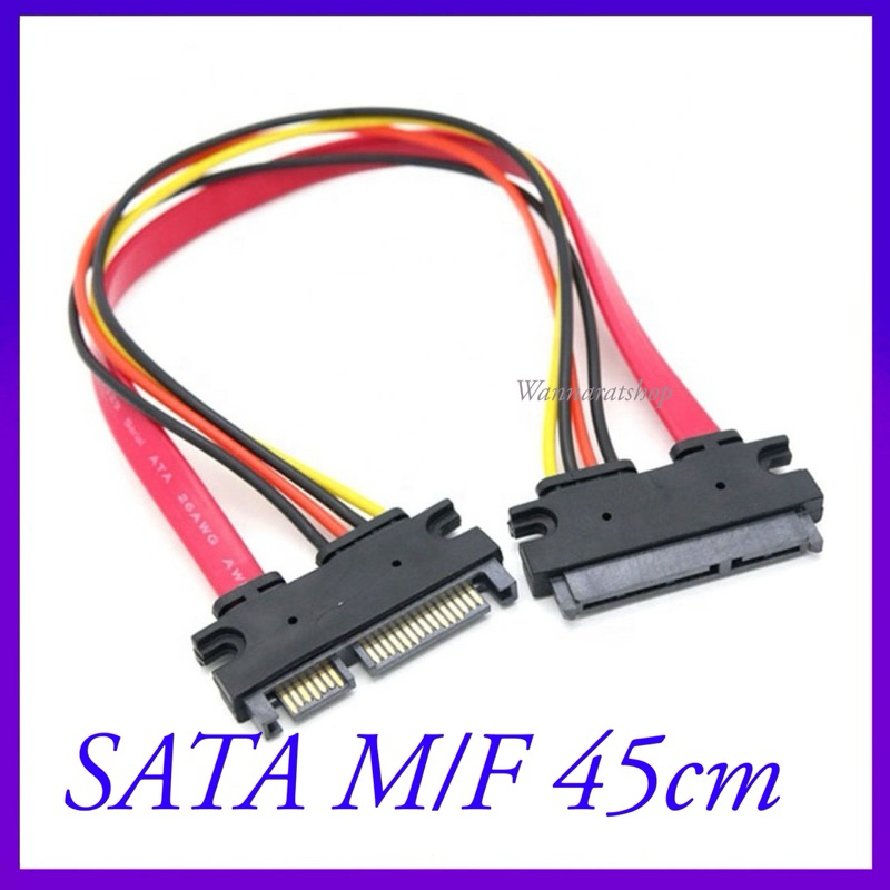 22 Pin Male to Female 7+15 pin SATA Data Power Combo Extension Cable ...