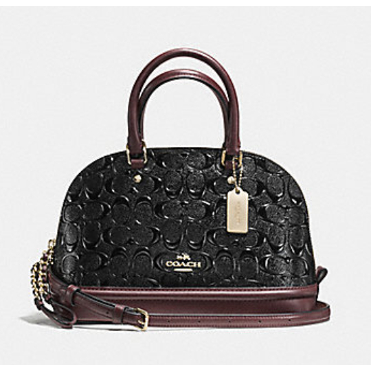 แท้ มือหนึ่ง COACH MINI SIERRA SATCHEL IN SIGNATURE DEBOSSED PATENT ...