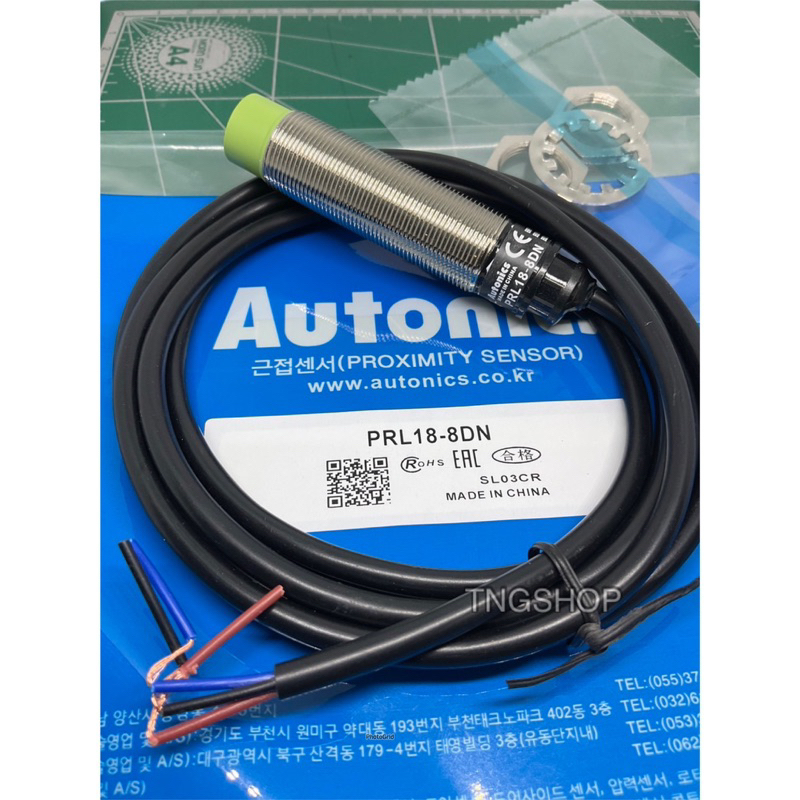 PRL18-8DN Autonics. แท้ 18mm ชนิดNPN-NO 3สาย Proximity sensor เซ็นเซอร์ พร้อมส่ง ออกบิลได้ ...