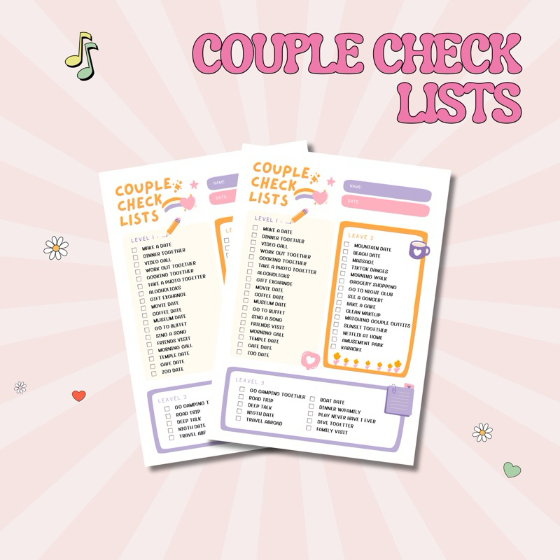 Couple checklists ตารางกิจกรรมร่วมกันแฟนหรือคนสำคัญ | Shopee Thailand