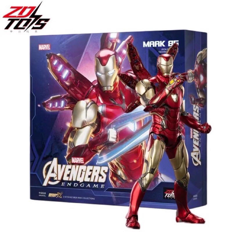 IRON MAN MK 85 ver. 2.0 ZD TOYS 1/10 LED Action Figure 18 cm (มีไฟ ...