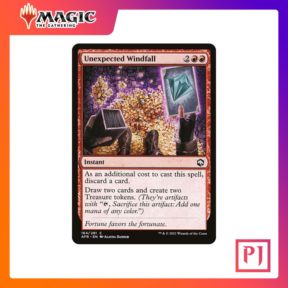 [MTG] Unexpected Windfall [AFR] [RED] [COMMON] [NORMAL] [ENG] (การ์ดเม ...
