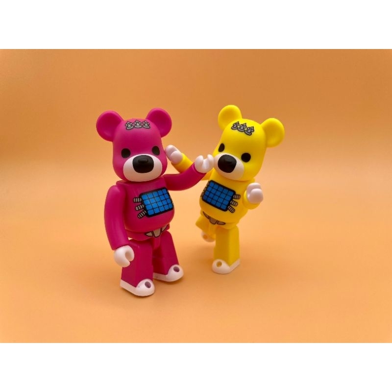 (ของแท้) คู่ BE@RBRICK 100% Series 47 Animal: Psycho Teddy Bear, Pink ...