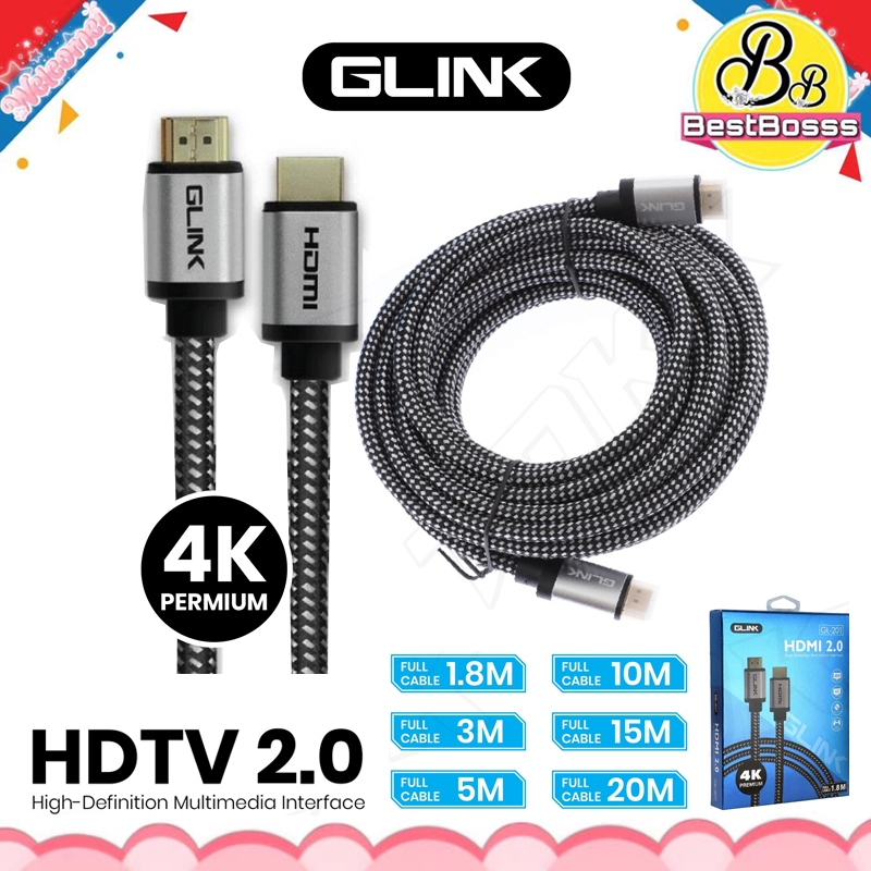 พร้อมส่ง 📌 GLINK GL-201 V2.0 สาย hdmi ยาว1.8 3 5 10M,15M,20M คุณภาพดี ...
