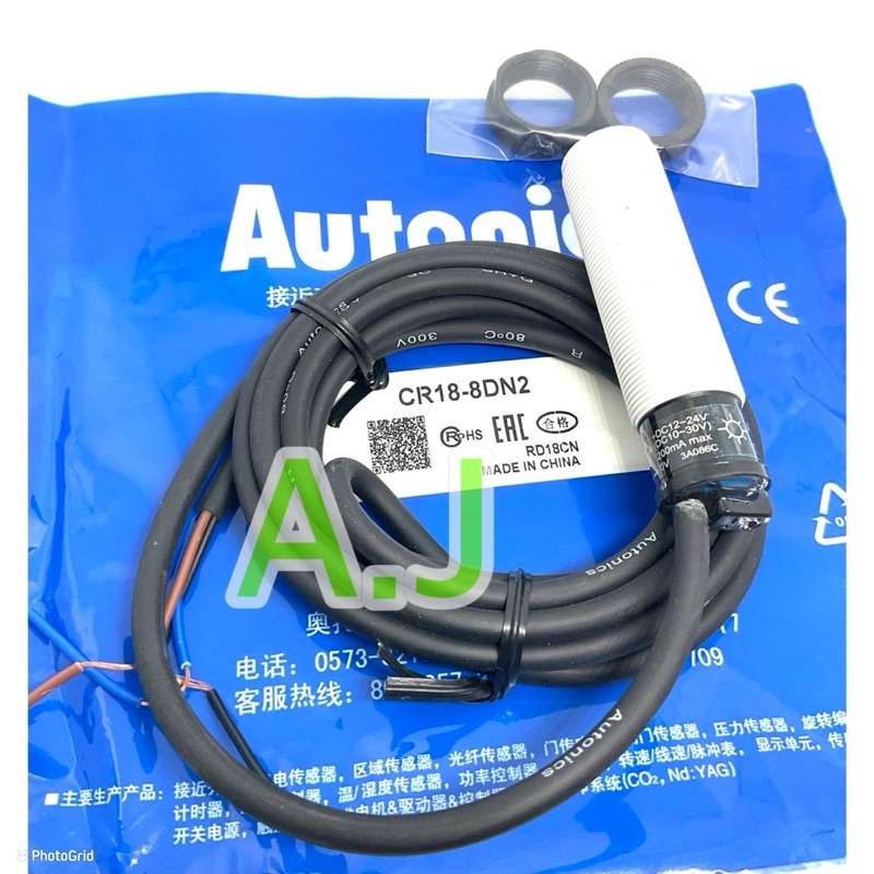 CR18-8DN2. sensor เซ็นเซอร์ Capacitive Proximity Size M18 3สาย ชนิดNPN-NC ไฟเลี้ยง12-24VDC ...