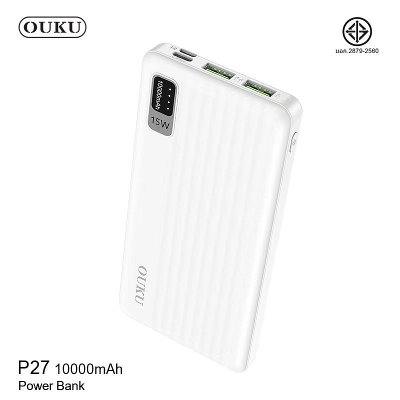 Power Bank OUKU รุ่น P27, P28, J42A,BDY01 10000mAh 20000mAh 30000mAh ชาร์จเร็ว2.4A พาวเวอร์แบงค์ ...