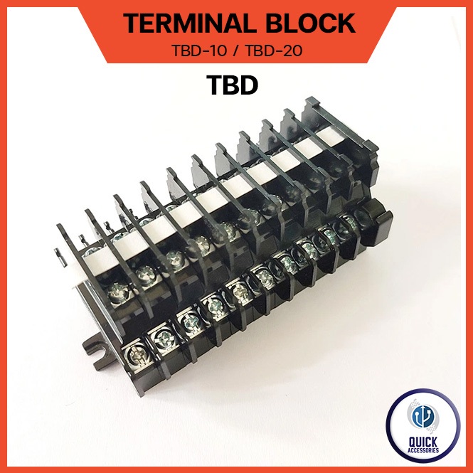 TBD 10 20 Terminal Block เทอร์มินอล 2ชั้น พร้อมฝาปิด ขนาด 10A 20A 600V 2ชั้น | Shopee Thailand