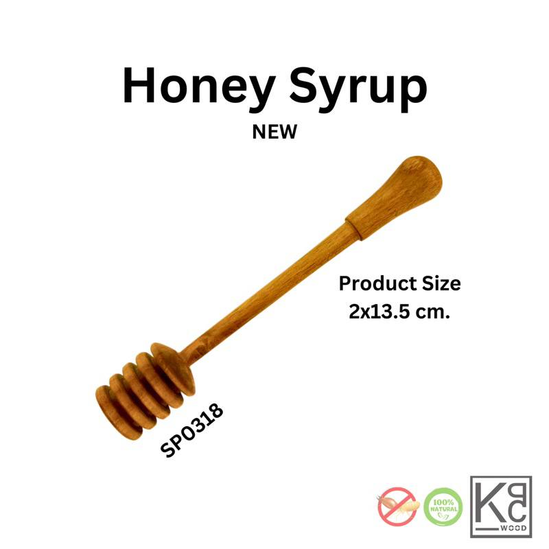 KPCWOOD ที่ตักน้ำผึ้ง & ไซรัป ไม้สักแท้ / Teak Honey & Syrup Stick ...